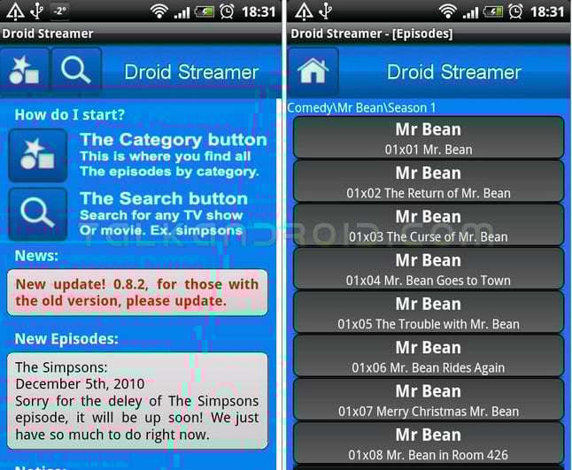 Droid Streamer can stream shows and movies on your Android - Talk Android
