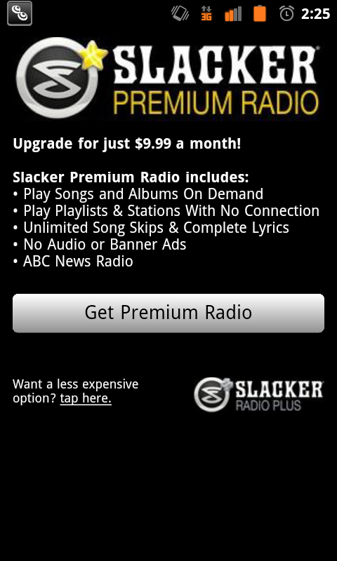 Now available from Slacker, Premium Service for $9.99 per month - Talk ...