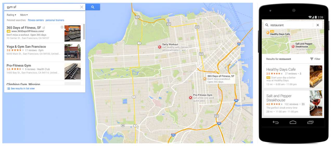 Google Maps now show ad extensions in search results - Talk Android