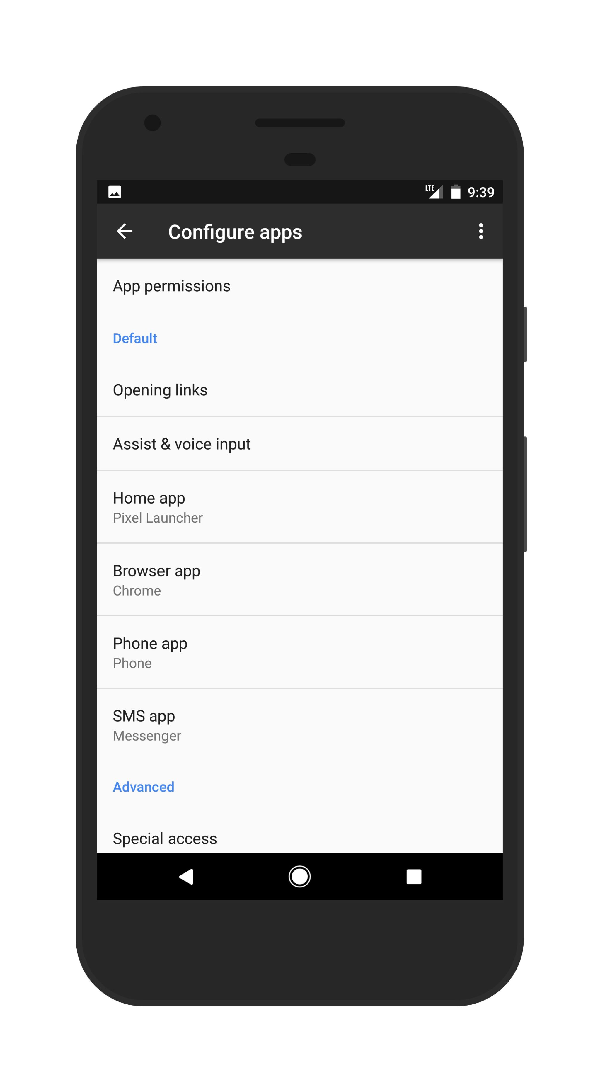 How to change and clear default app settings in Android