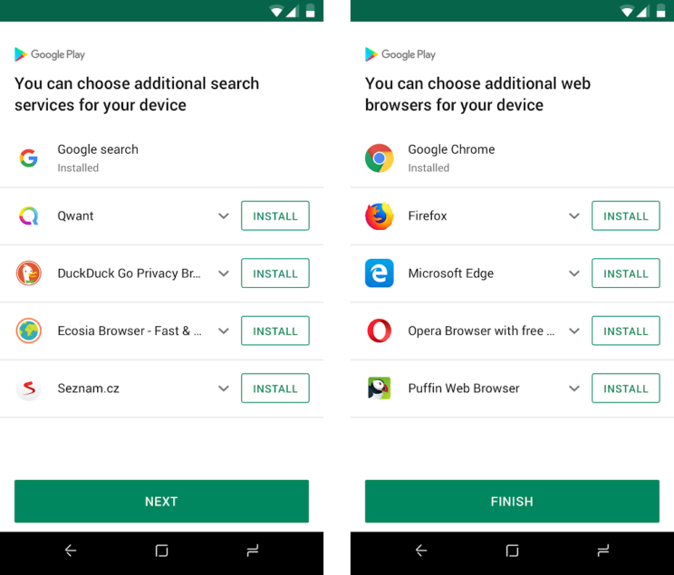Google begins showing more browsers and search engines to Android users ...